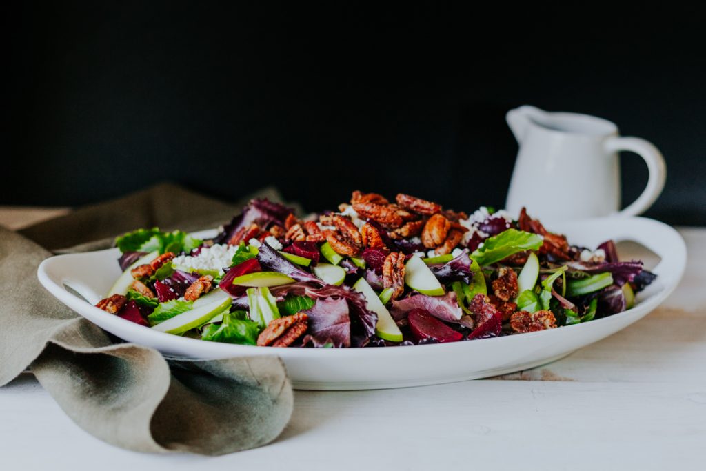 Apple Beet Salad w/ Candied Pecans | A-Yo Kitchen